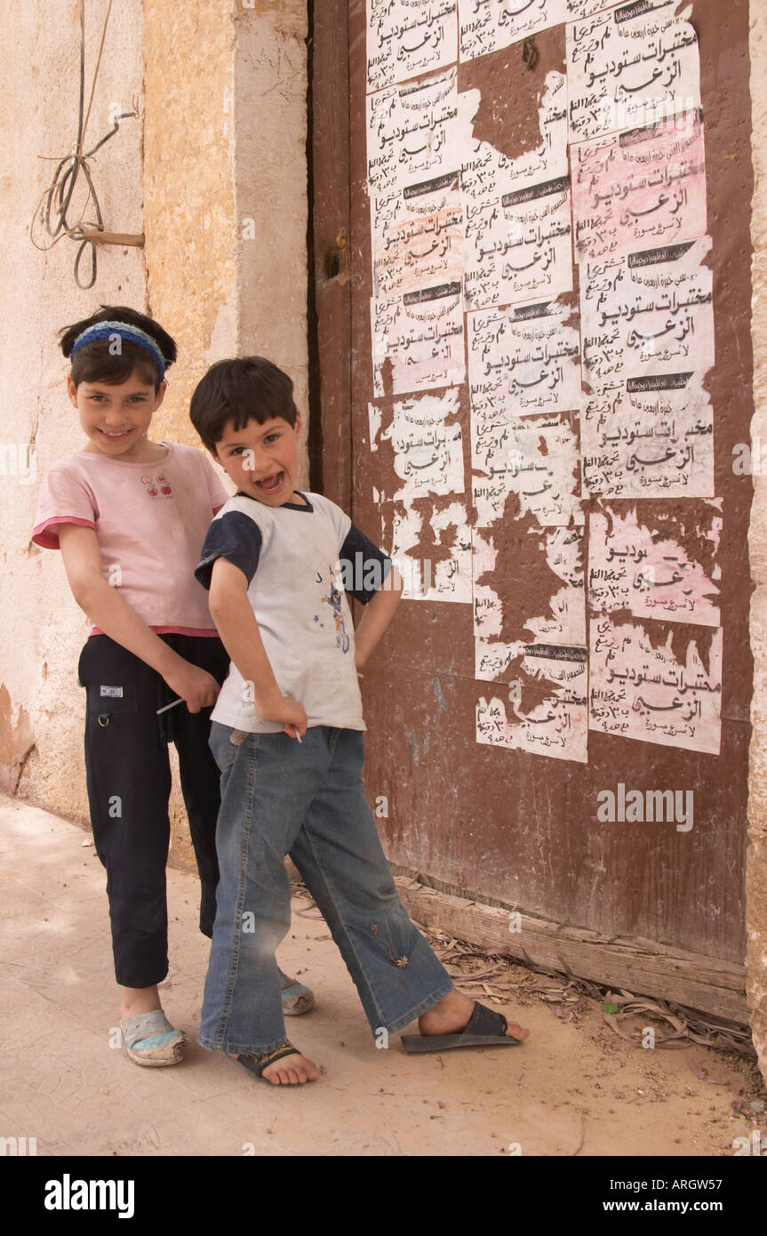Palmyra Syria Children playing posiing Stock Photo - Alamy