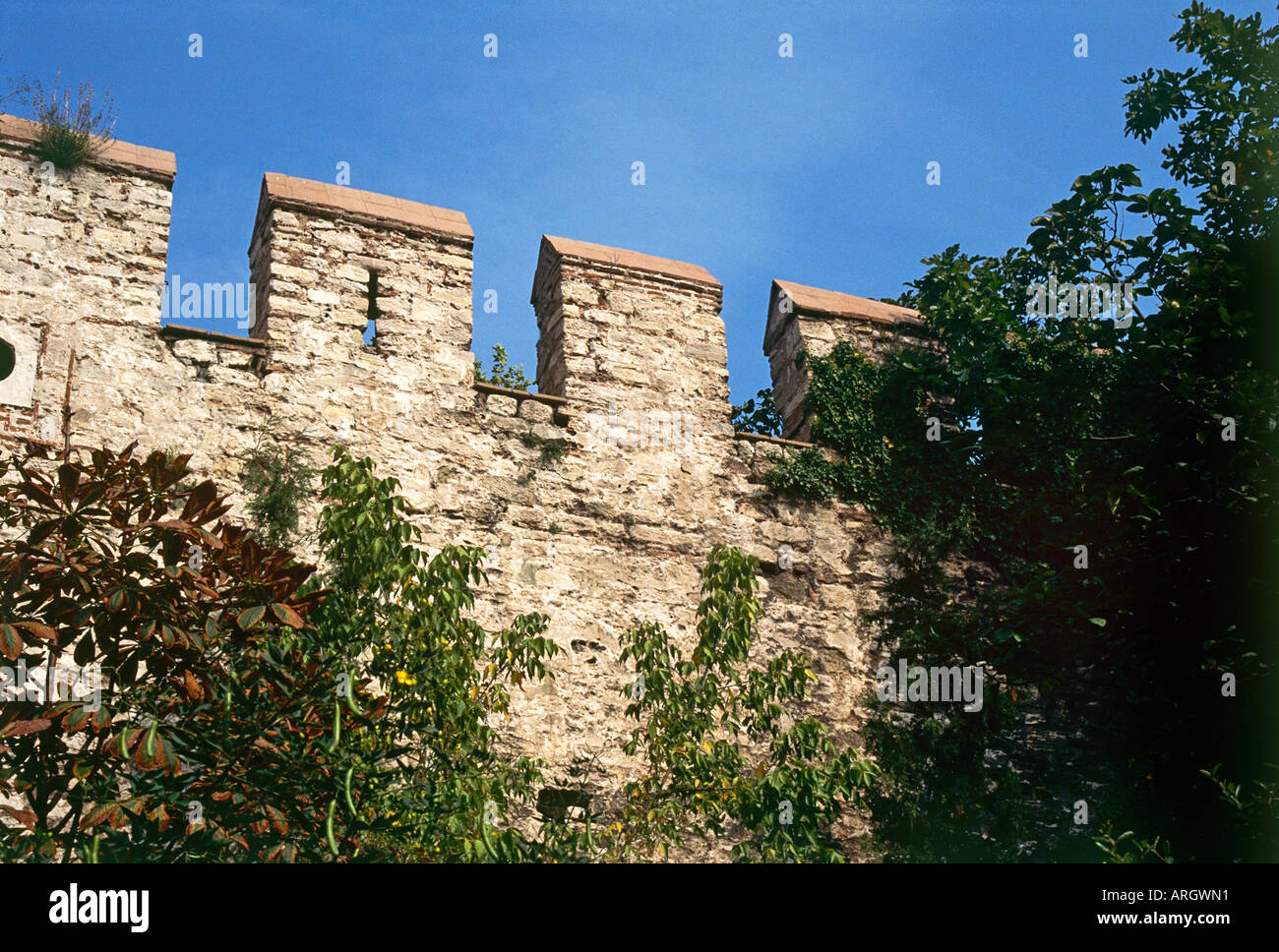 Detail of the fortifications on a section of the largely 5th century ...