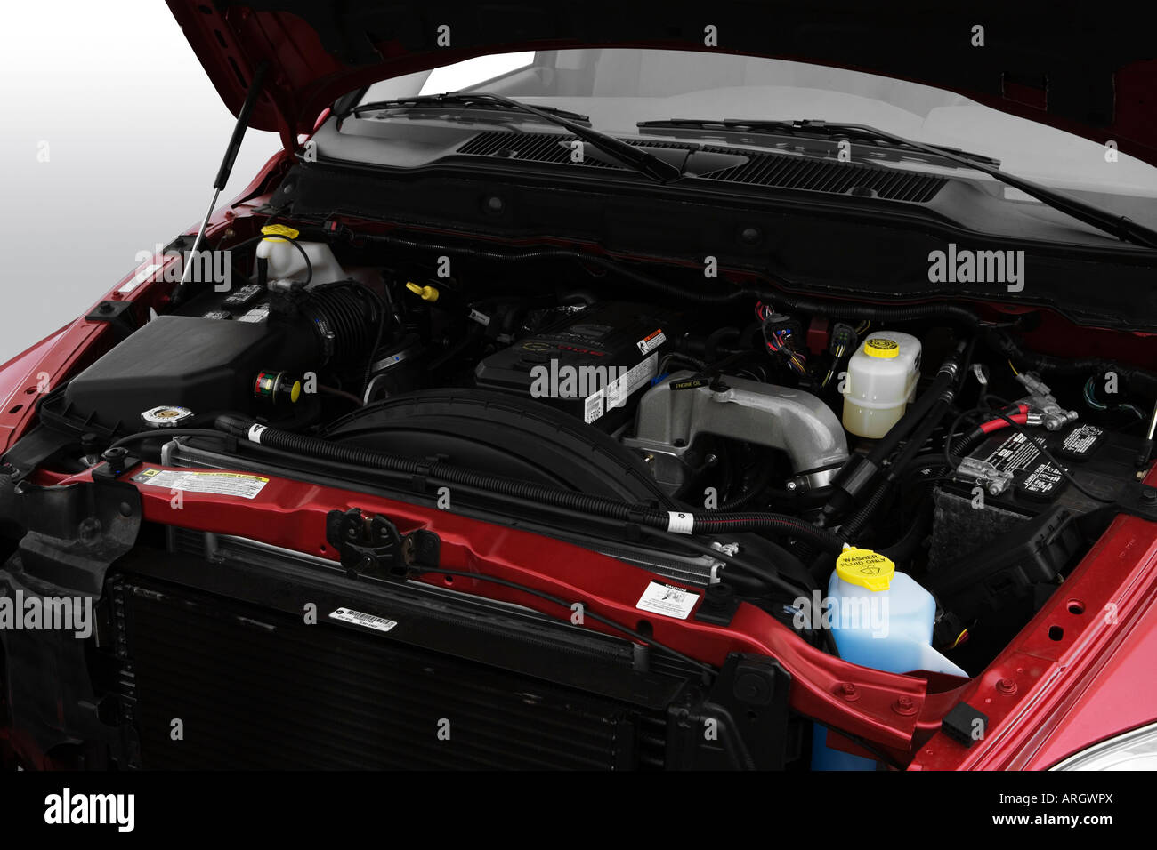 2007 Dodge Ram 2500 SLT in Red - Engine Stock Photo - Alamy