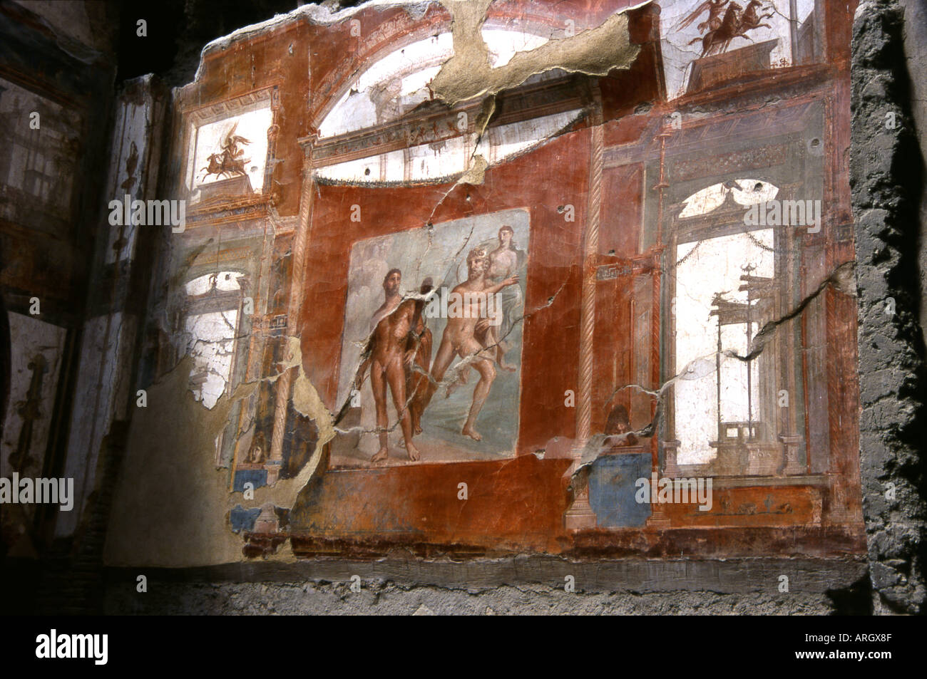 Detailed View of Herculaneum Ruins Ercolano Naples Napoli Campania ...