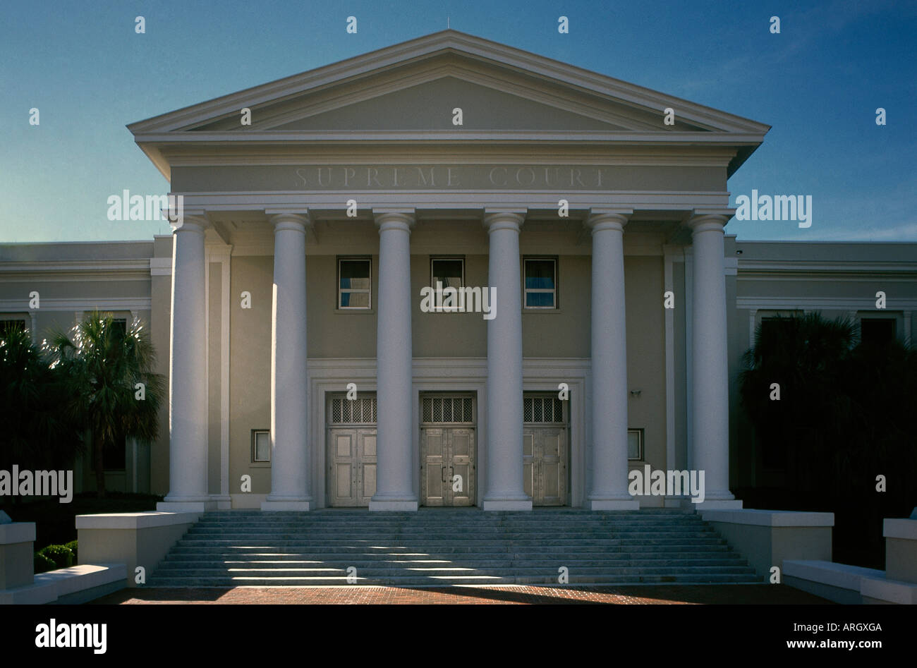 The Classical style portico of the Supreme Court building which was ...