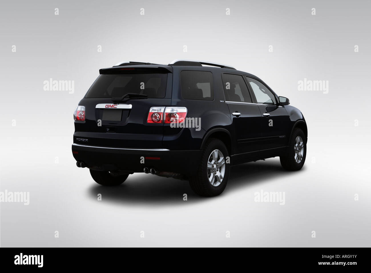 2007 GMC Acadia SLT in Blue - Rear angle view Stock Photo - Alamy