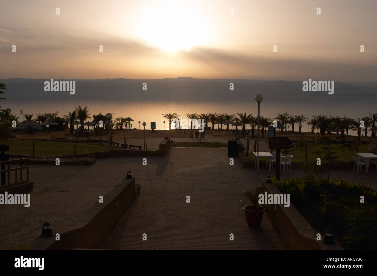 Dead Sea coast Jordan Resort Stock Photo - Alamy