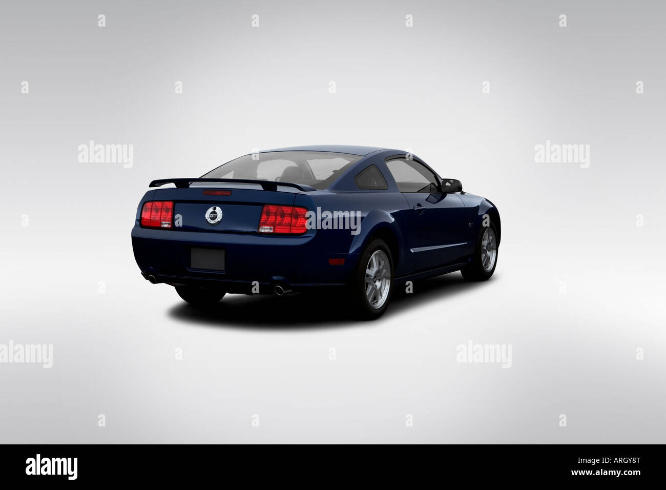 2007 Ford Mustang GT Premium in Blue - Rear angle view Stock Photo - Alamy