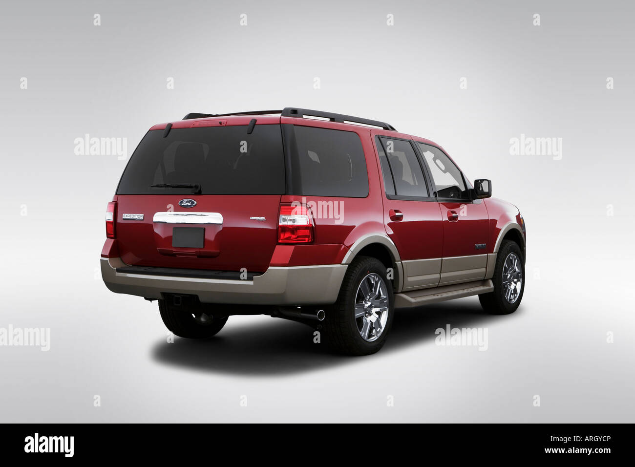 2007 Ford Expedition Eddie Bauer in Red - Rear angle view Stock Photo ...