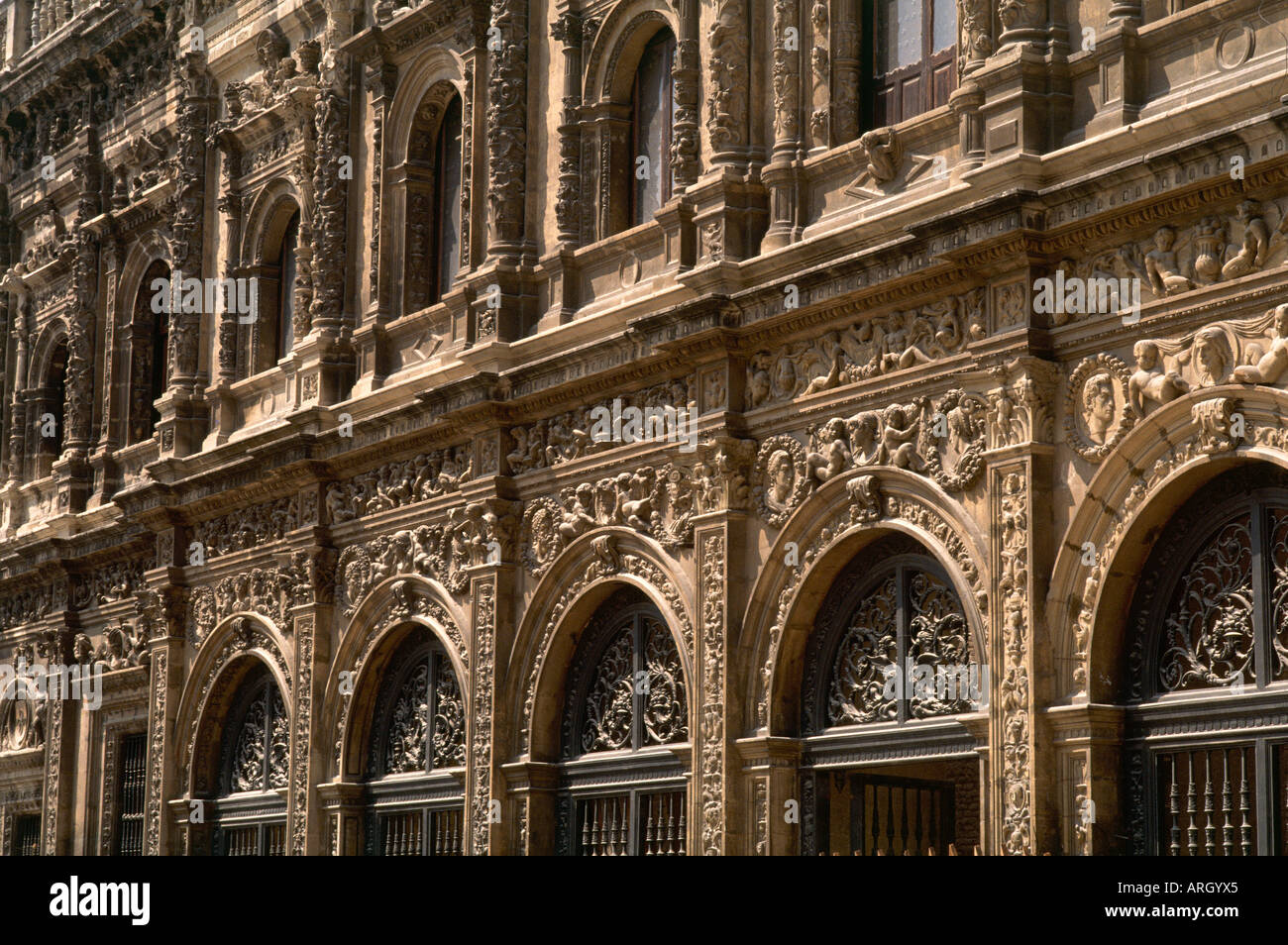 Detail of the ornate Plateresque style decoration typical of the ...