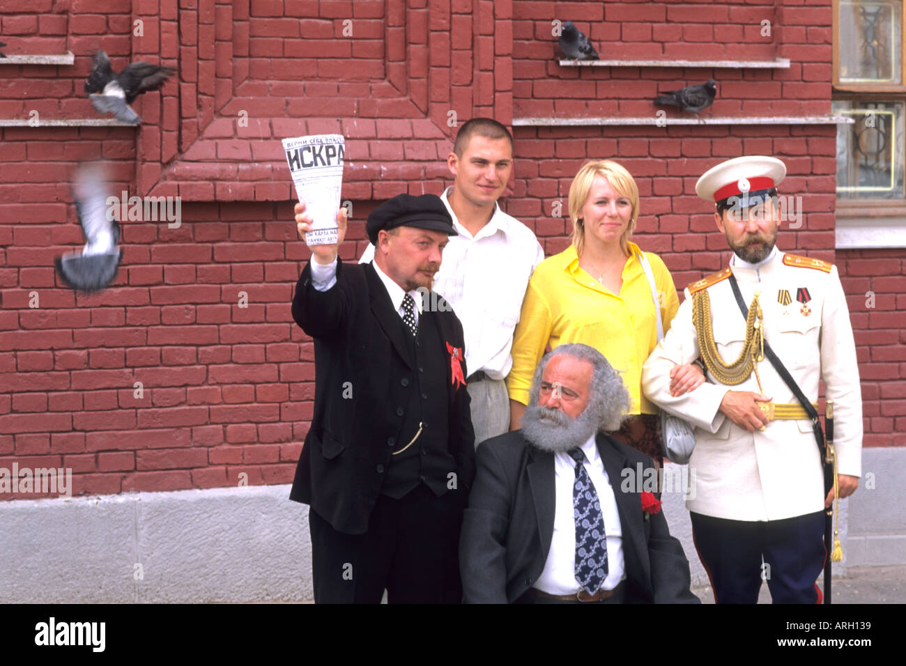 Tourist Fun with Old Russian Leader Characters at Red Square in Moscow ...
