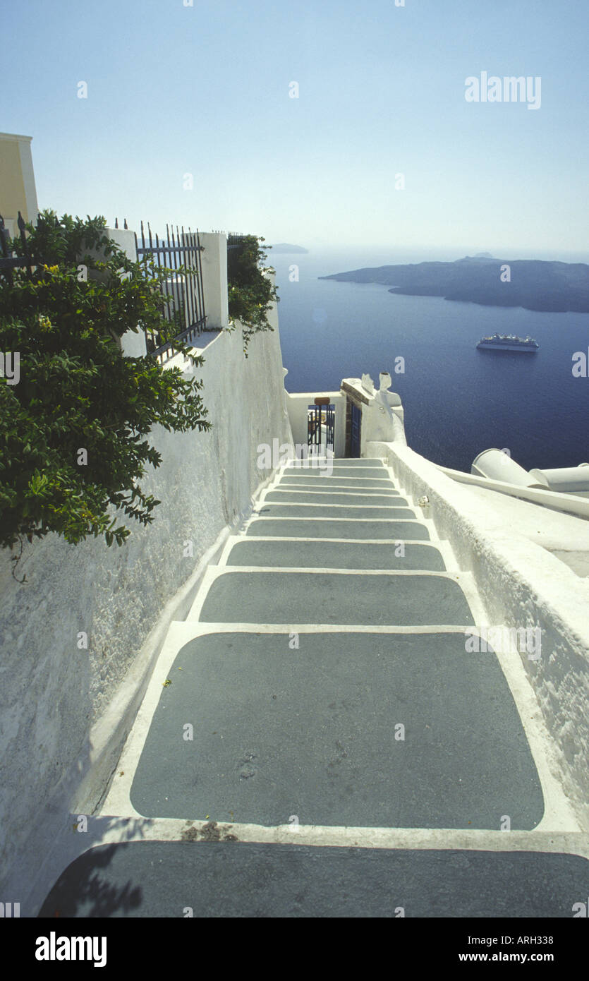 city view of Fira Stock Photo - Alamy
