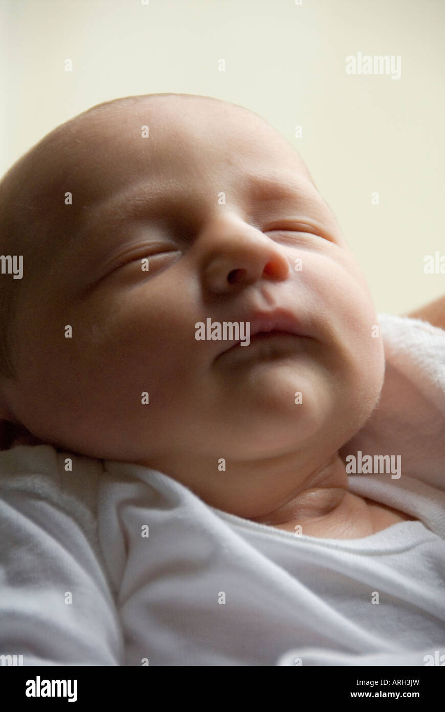 New born baby sleeping closeup Stock Photo - Alamy