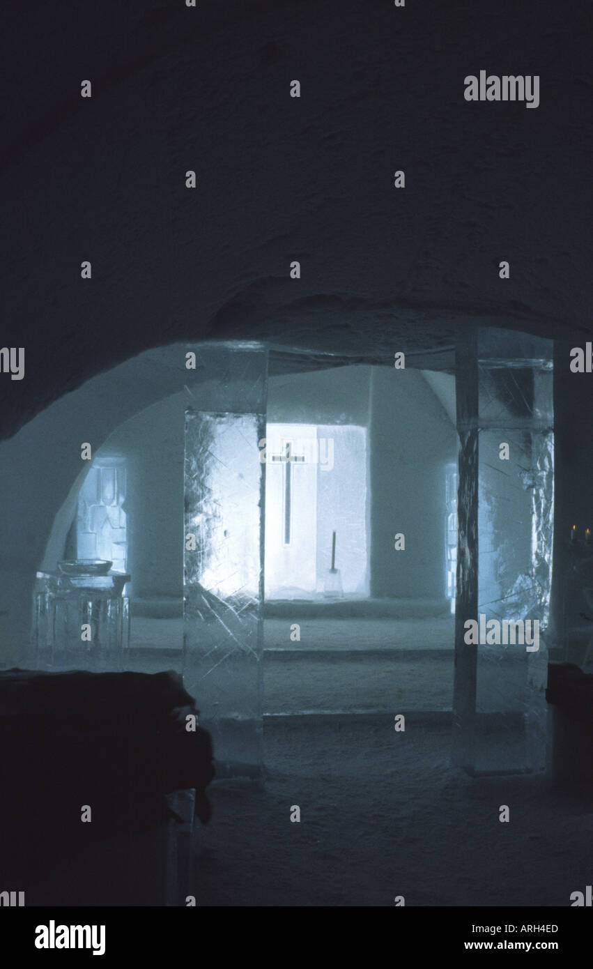 ice hotel - ice chapel Stock Photo - Alamy