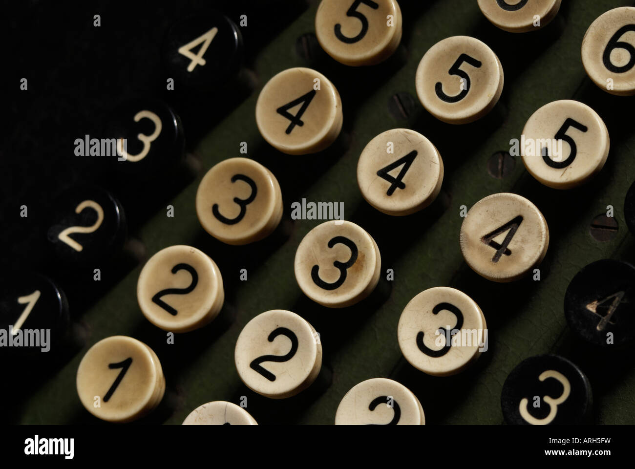 Keys of a Vintage Mechanical Adding Machine Stock Photo - Alamy