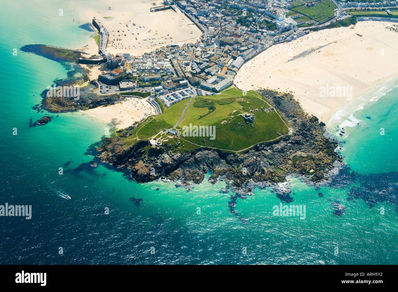 Aerial Photograph Of Cornish Coast High Resolution Stock Photography ...