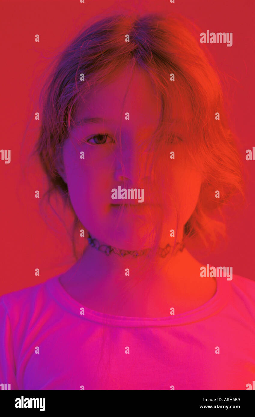 girl in red light Stock Photo - Alamy