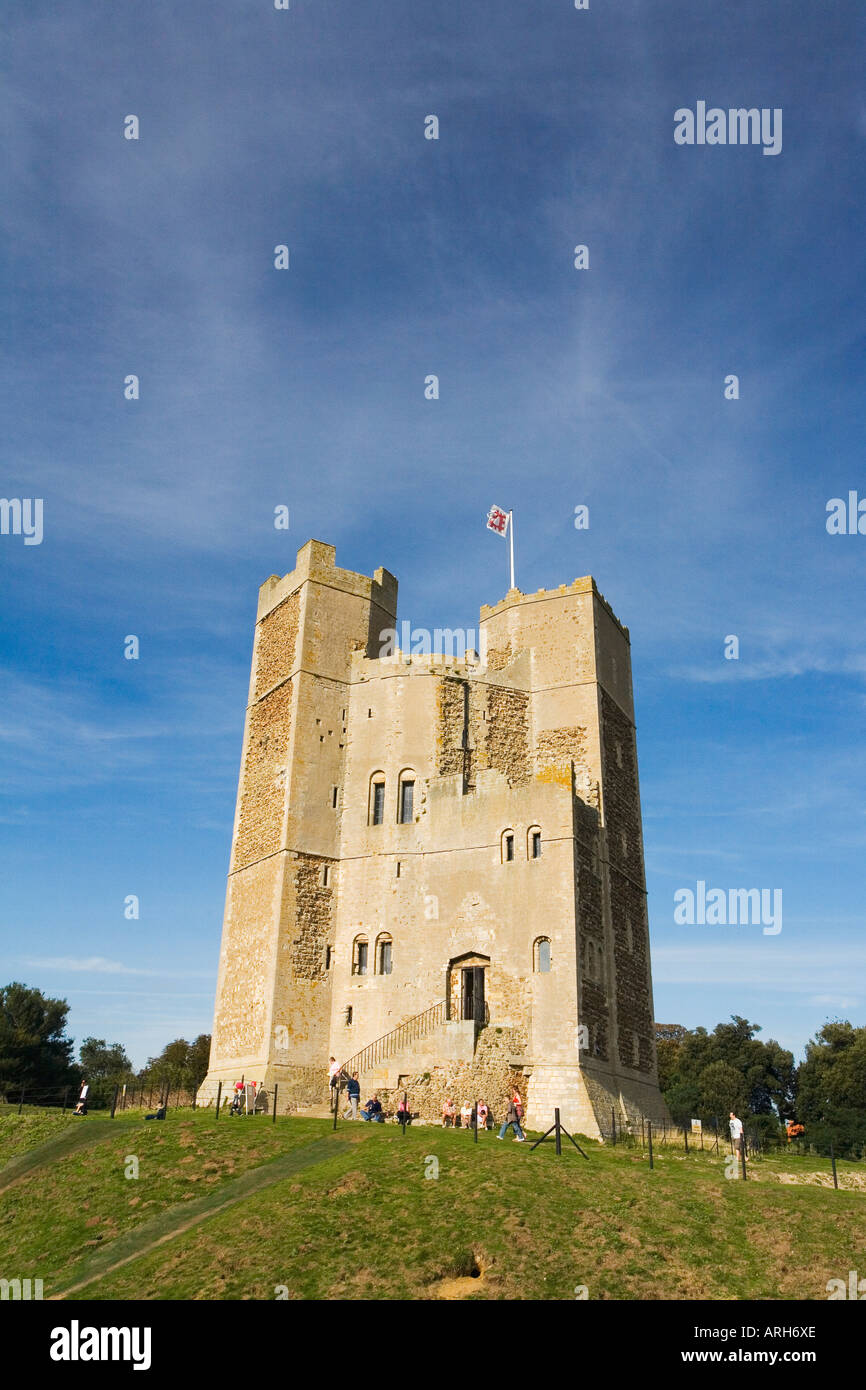 Orford Castle showing polygonal tower or keep on sunny summers day with ...