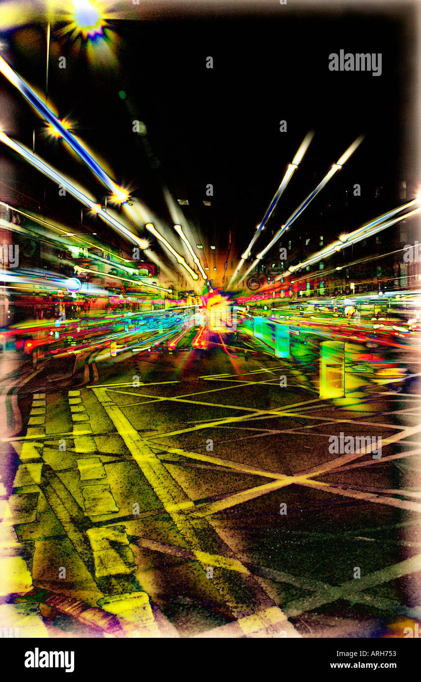 abstract city street at night Stock Photo - Alamy