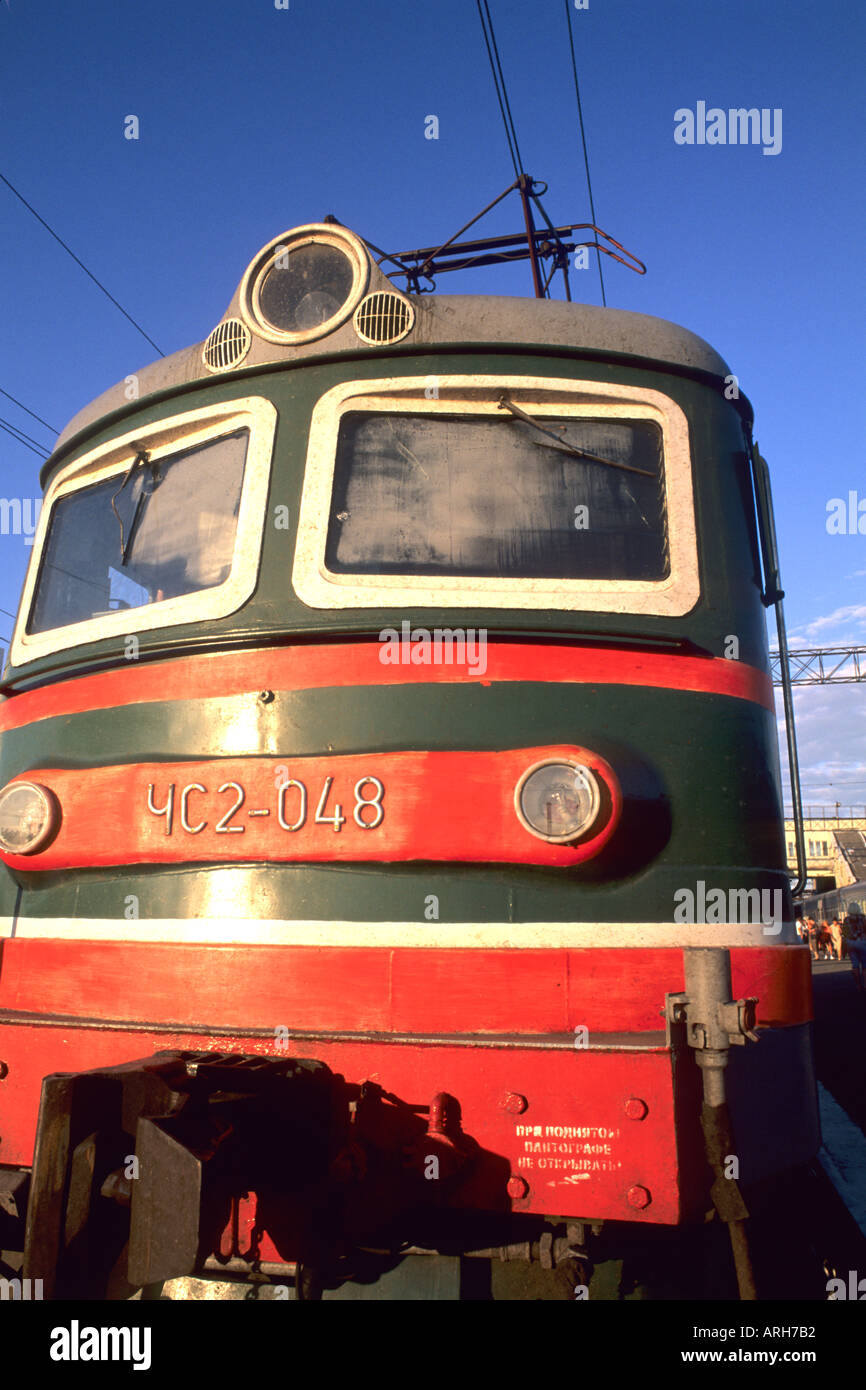 Famous Trans Siberian Railroad Colorful Red Engine Russia Stock Photo ...