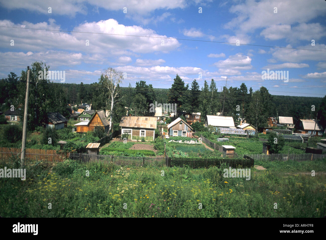 Famous Trans Siberian Railroad Countryside Farms near Krasnoyarsk ...