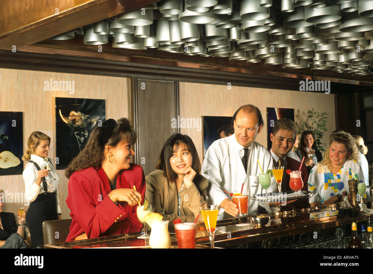Colorful Bar Scene in Munich Germany Stock Photo - Alamy