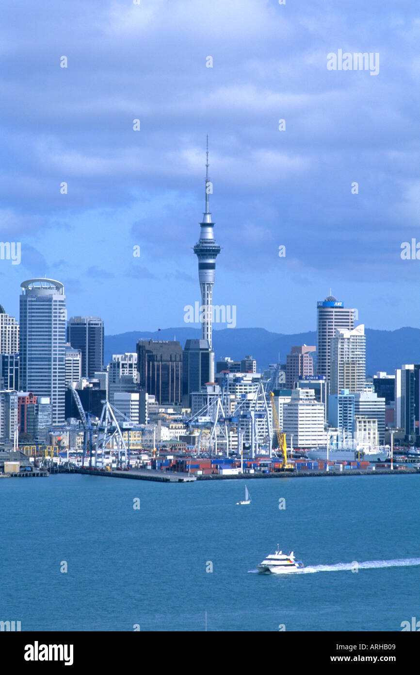 Skyline and Space Needle of Auckland New Zealand Stock Photo - Alamy