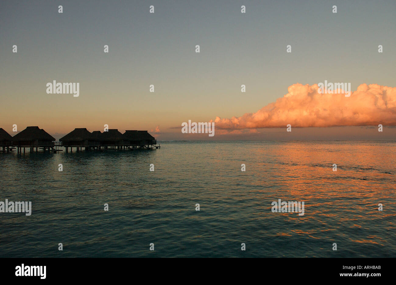 Panoramic view of the sea Moorea Tahiti French Polynesia South Pacific ...