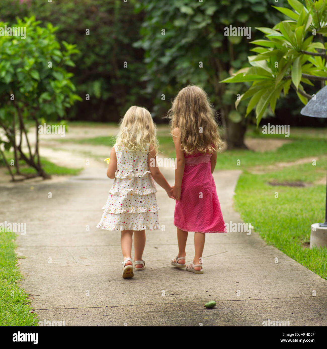 Two Little Girls Walking