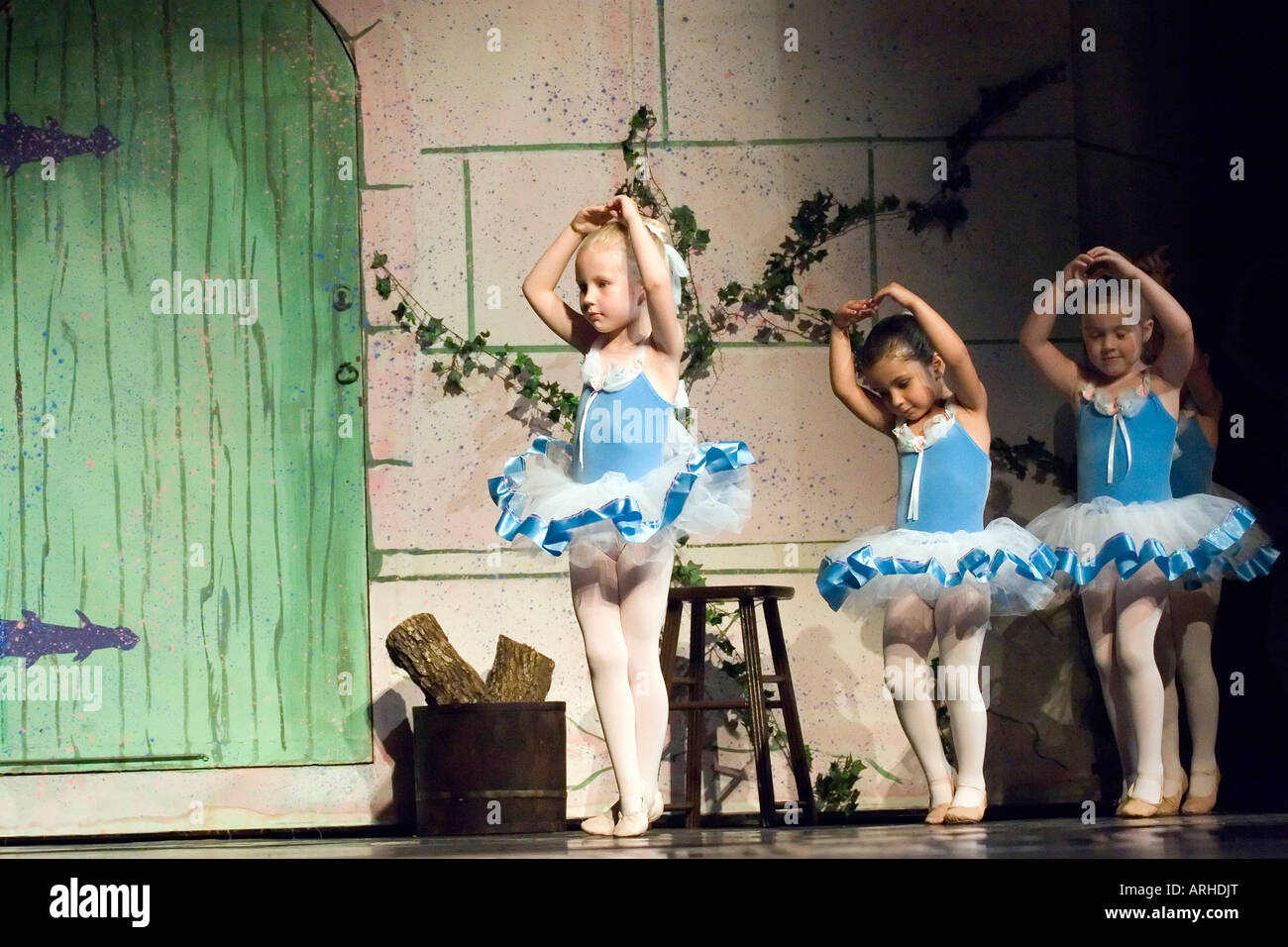 Young Girls Performing Ballet on Stage Stock Photo - Alamy