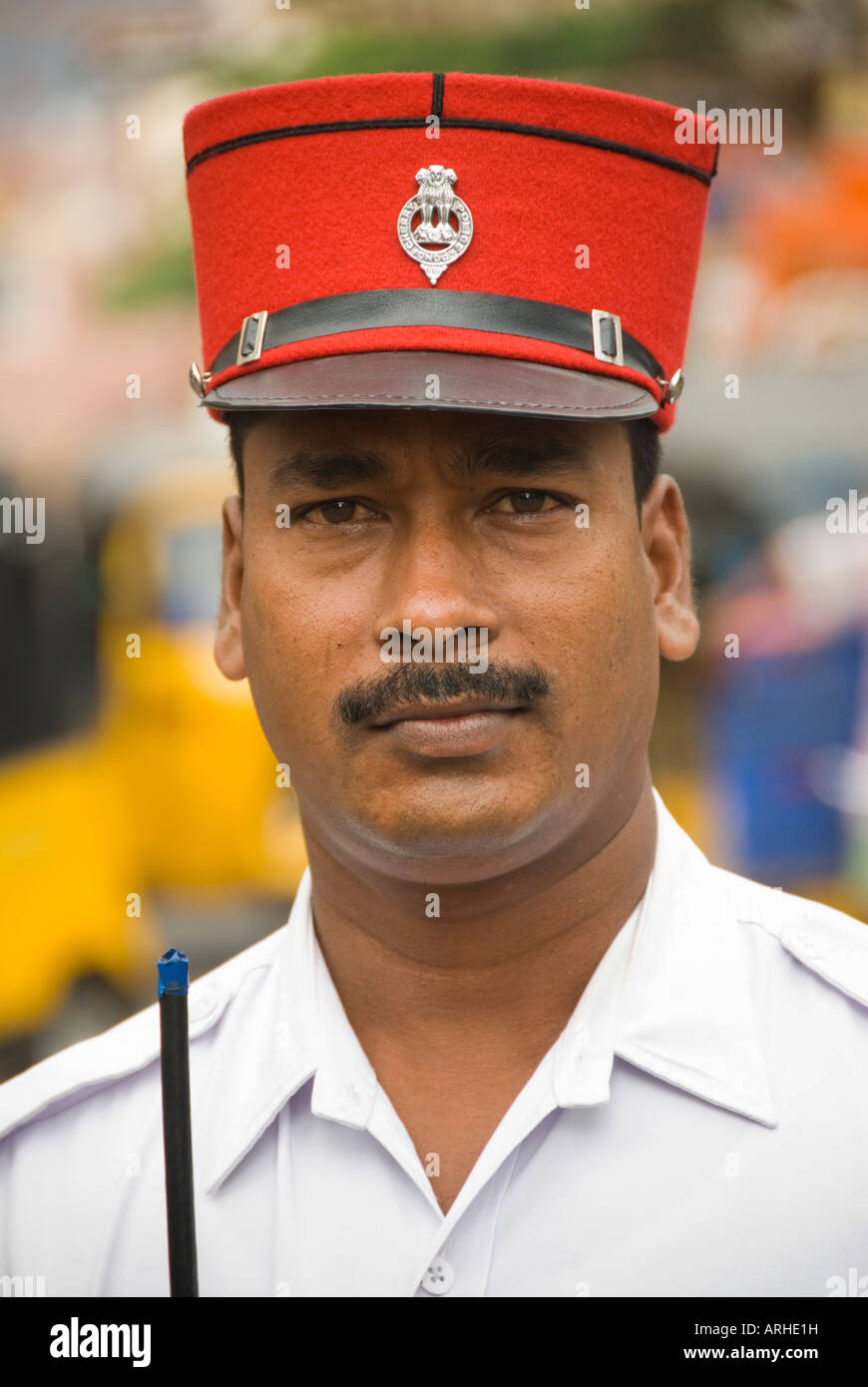A policeman in Pondicherry India Stock Photo - Alamy