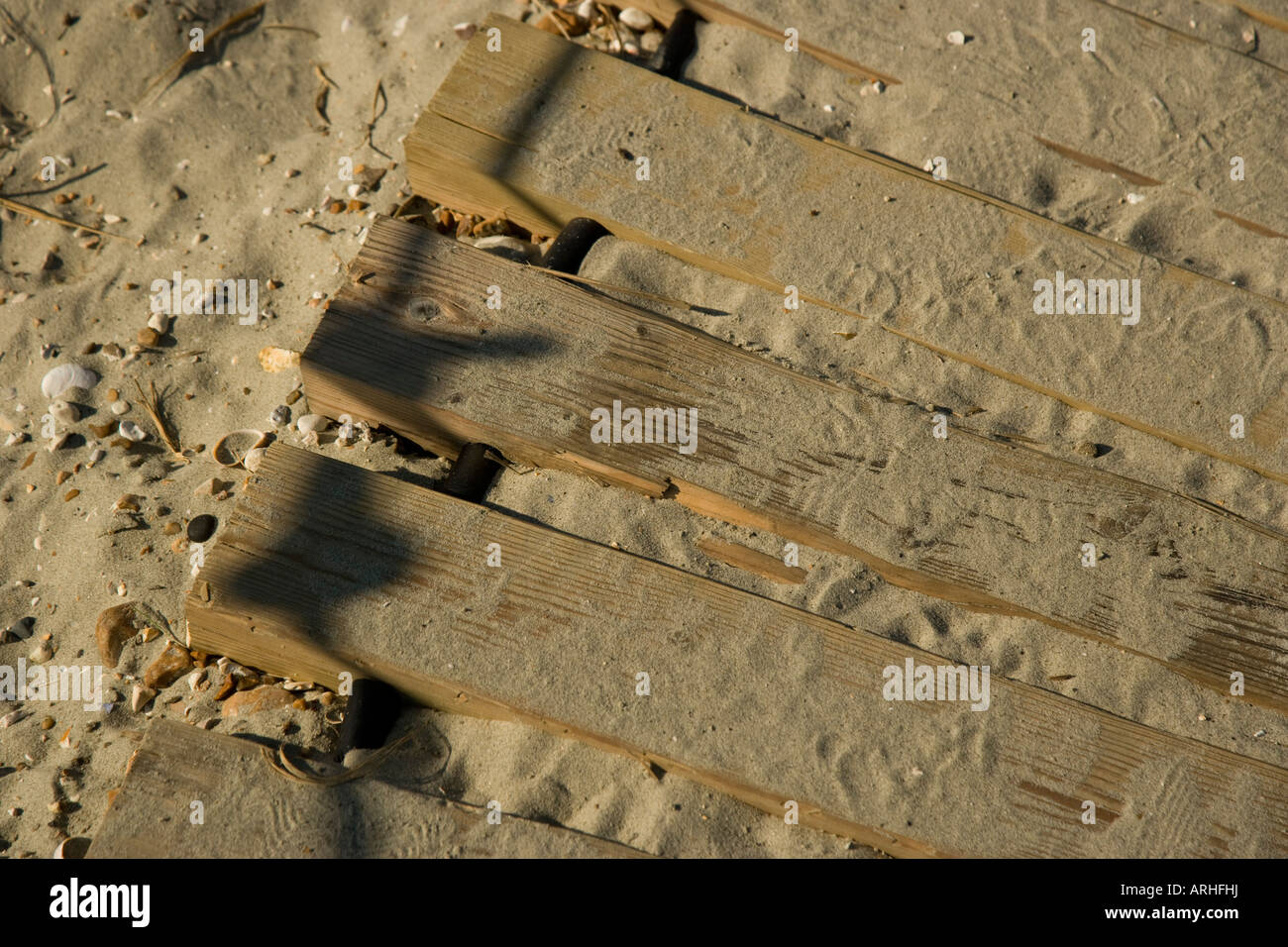 Boards and sand Stock Photo - Alamy