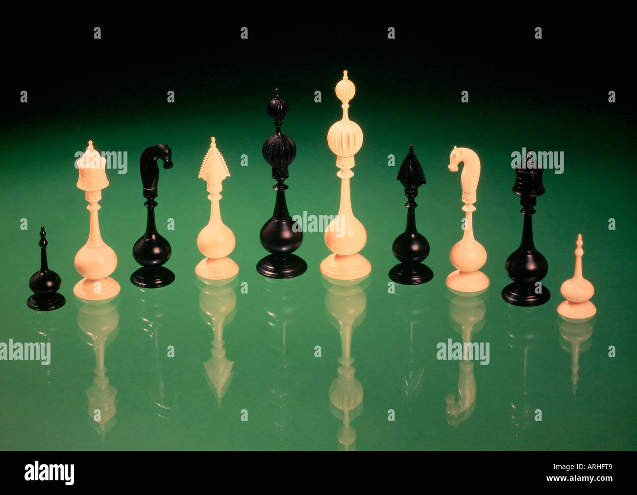 Beautiful intricate Italian Antique Ivory Chess Set Stock Photo - Alamy