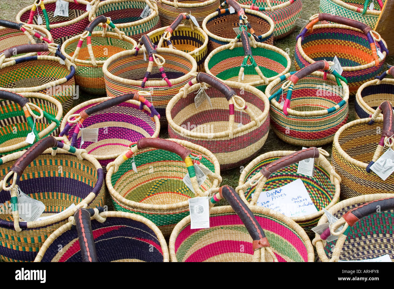 Close up hand made woven baskets hi-res stock photography and images ...
