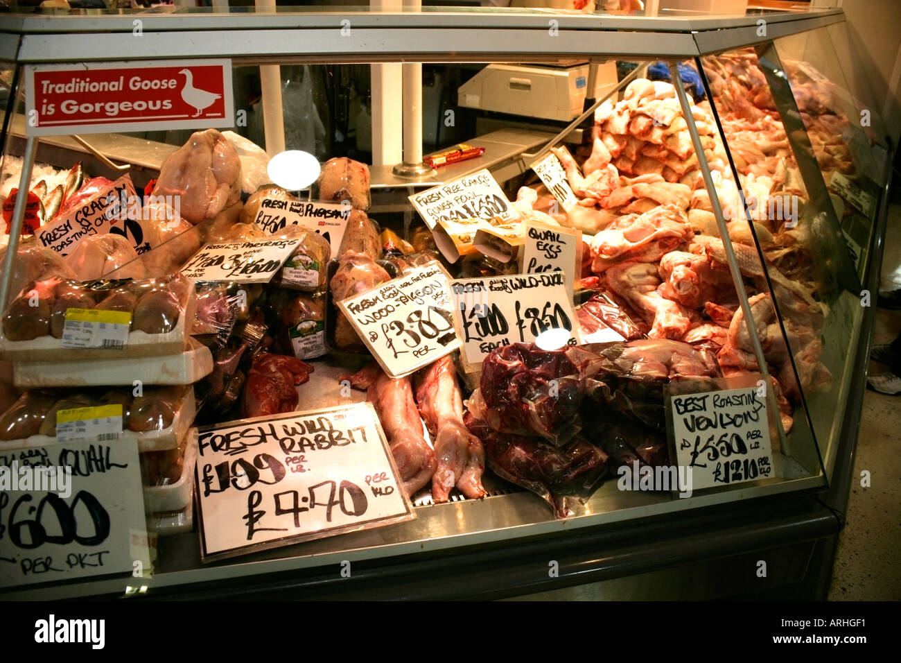 Meat Counter at british meat market Stock Photo - Alamy