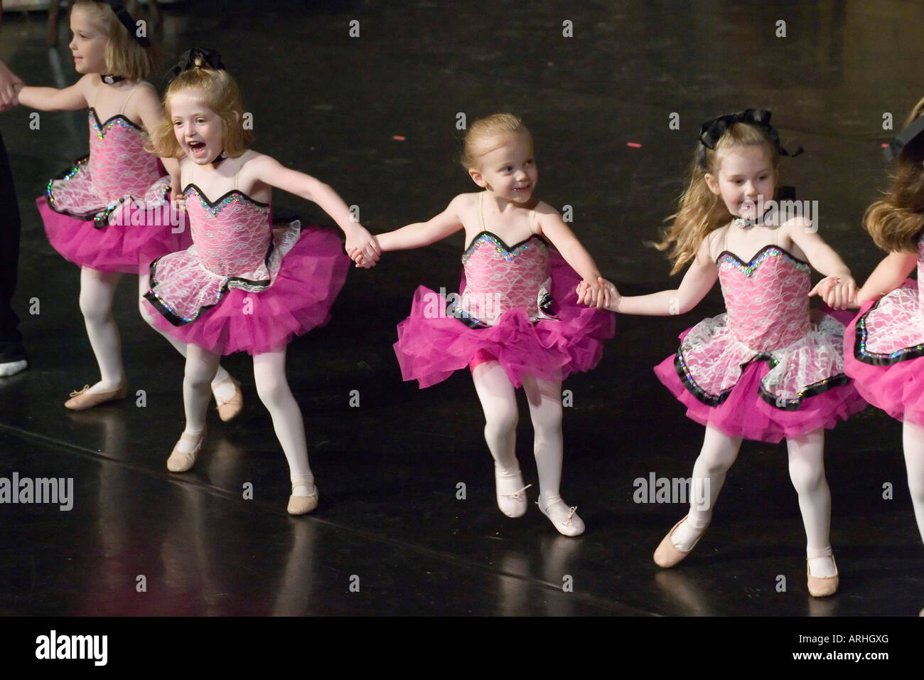 Young Girls Performing Ballet on Stage Stock Photo - Alamy