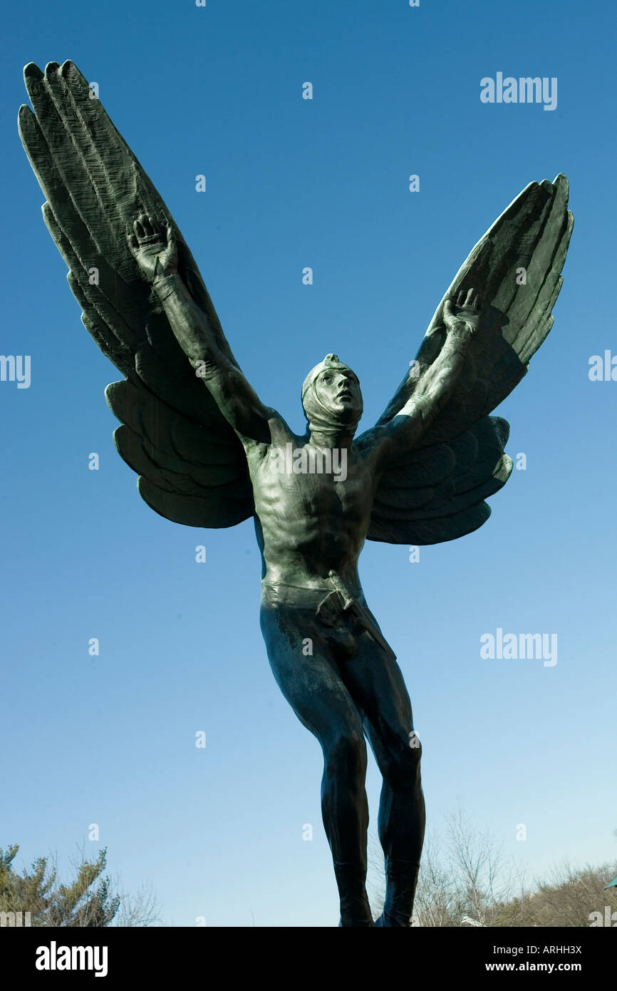 Flying Man statue outside Clemons Library and Alderman Library ...