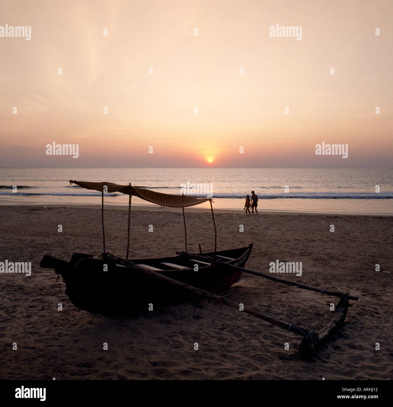 Sunset at Candolim Beach, North Goa, Goa, India Stock Photo - Alamy