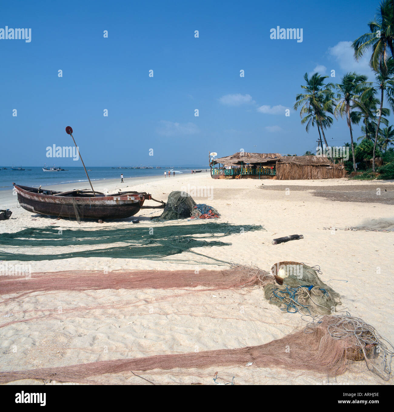 Fishing boats on Colva Beach in 1994, South Goa, India Stock Photo - Alamy
