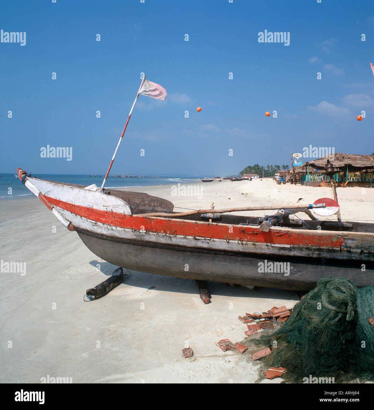 Fishing boats on Colva Beach, South Goa, India Stock Photo - Alamy