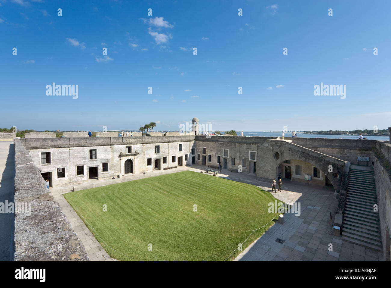 View over Interior of Fort towards Matanzas Bay from Bastion, Castillo ...