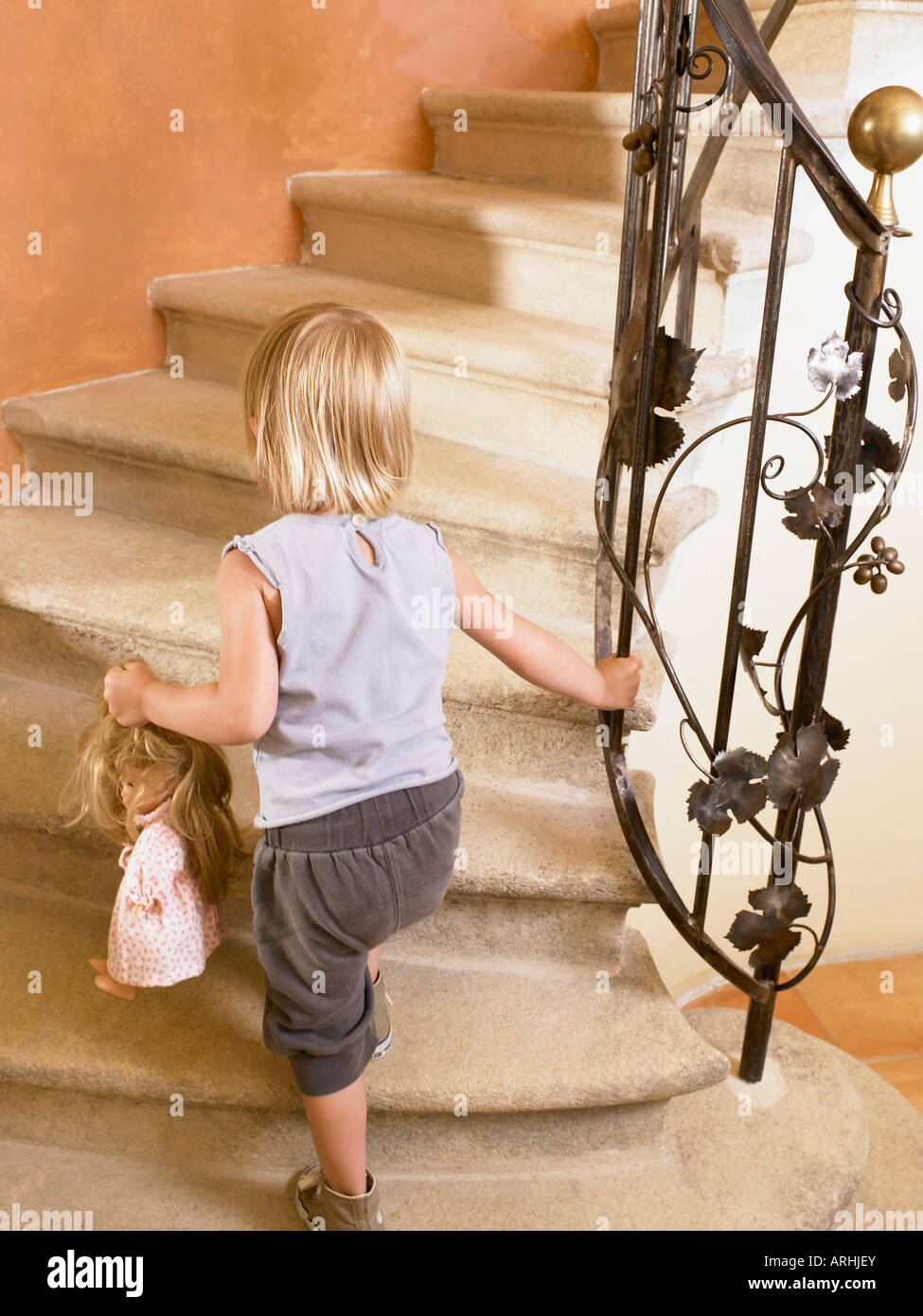 Rear View Climbing Stairs High Resolution Stock Photography and Images ...