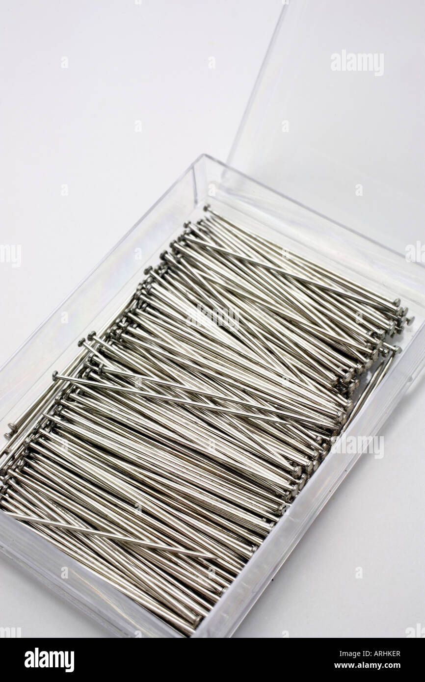 Box of pins Stock Photo - Alamy