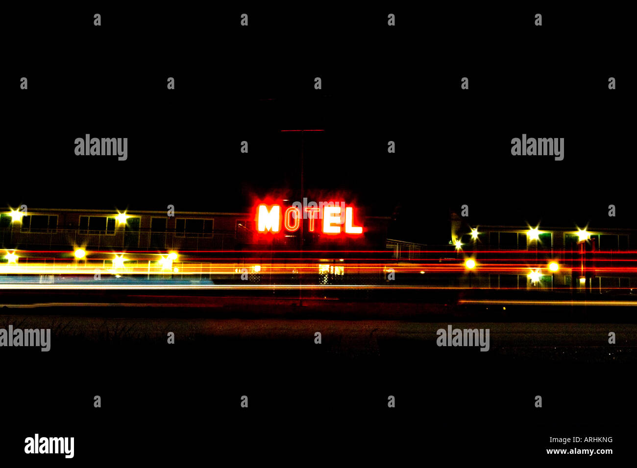 Motel at night Stock Photo - Alamy