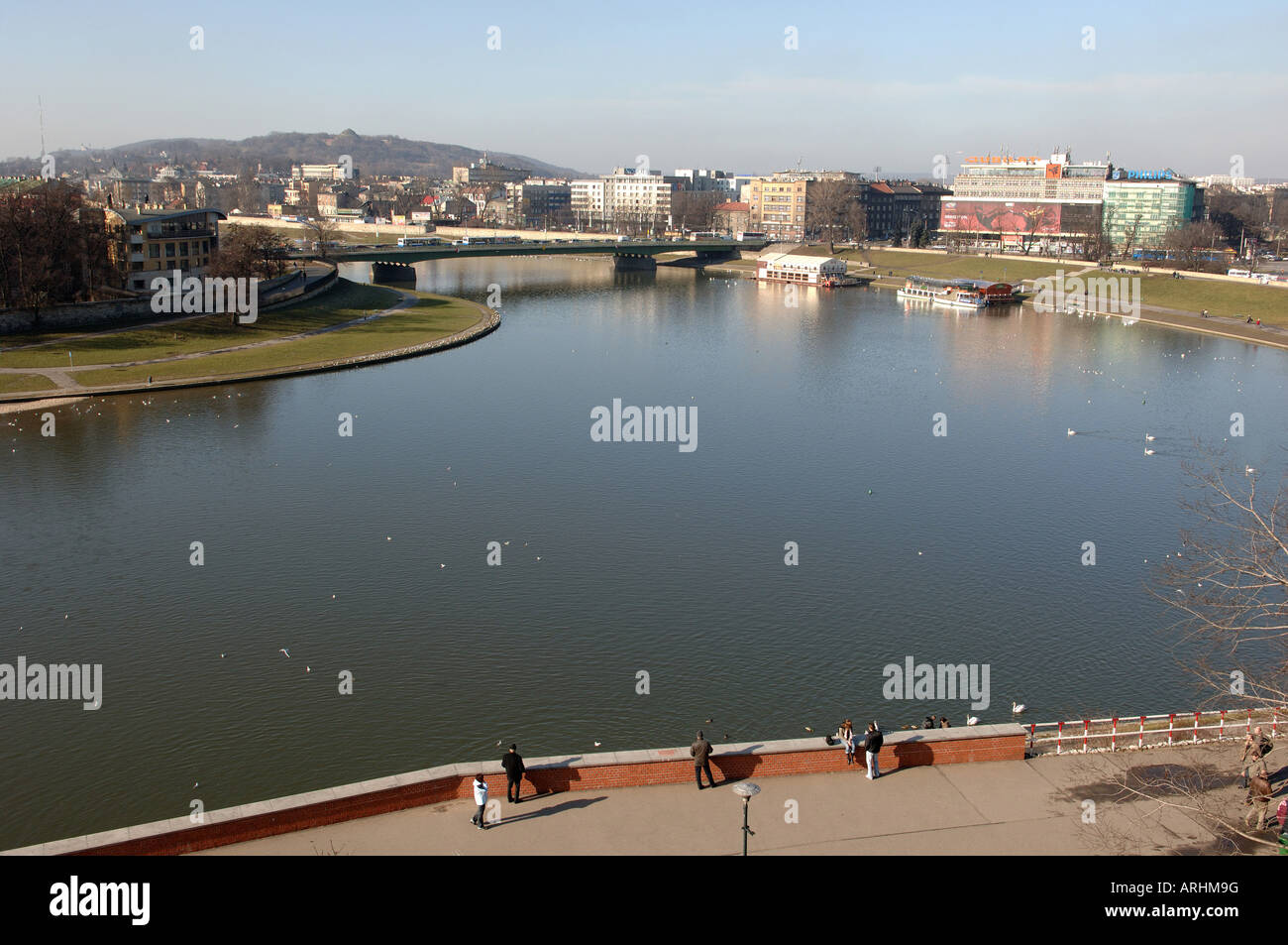 River Wisla and new town Krakow Poland Stock Photo - Alamy
