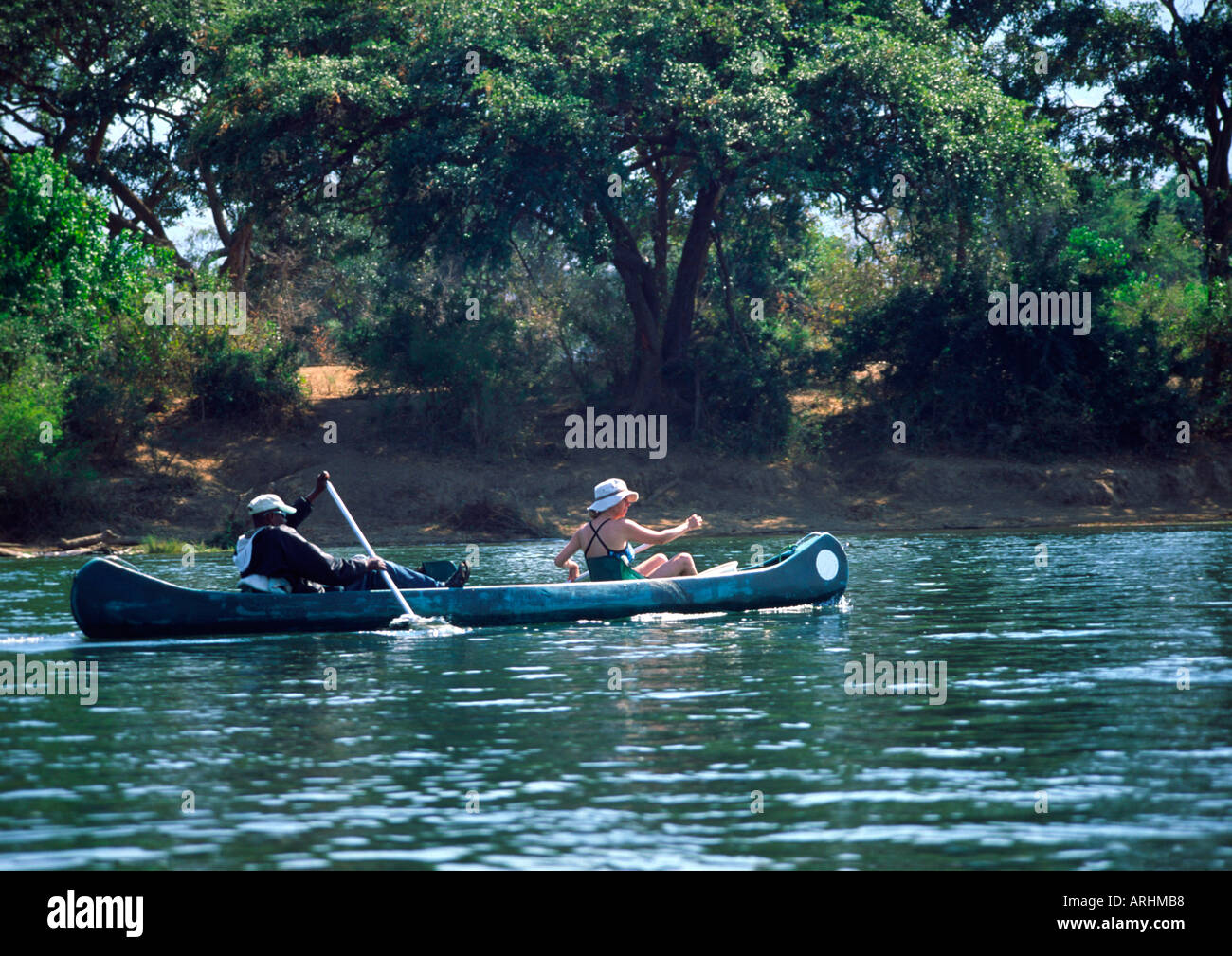 Tourist and Guide Lower Zambezi National Park Stock Photo - Alamy