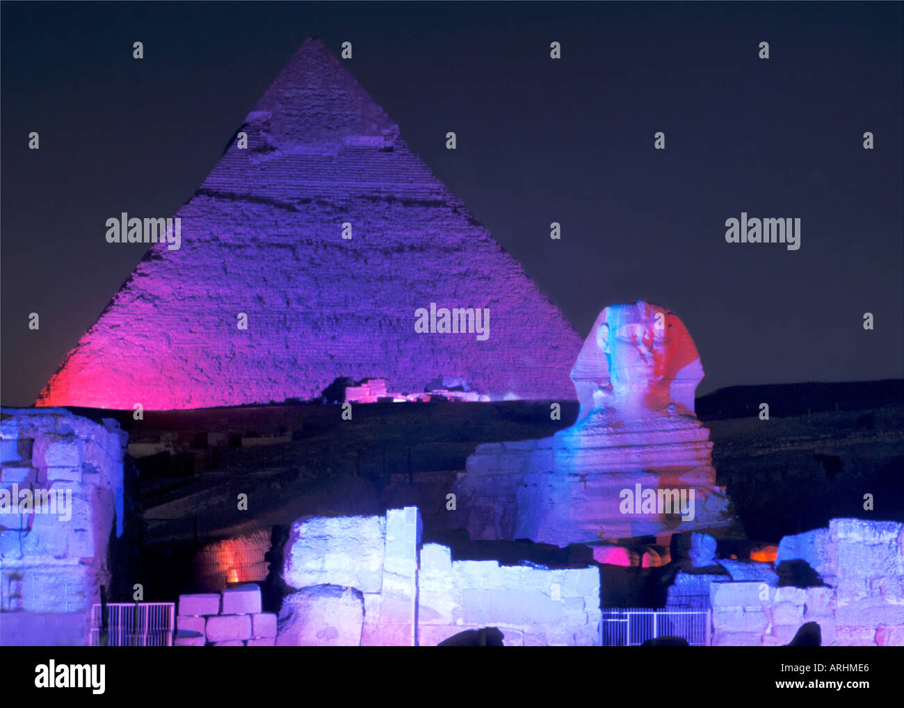 Sphinx at night show Egypt Stock Photo - Alamy