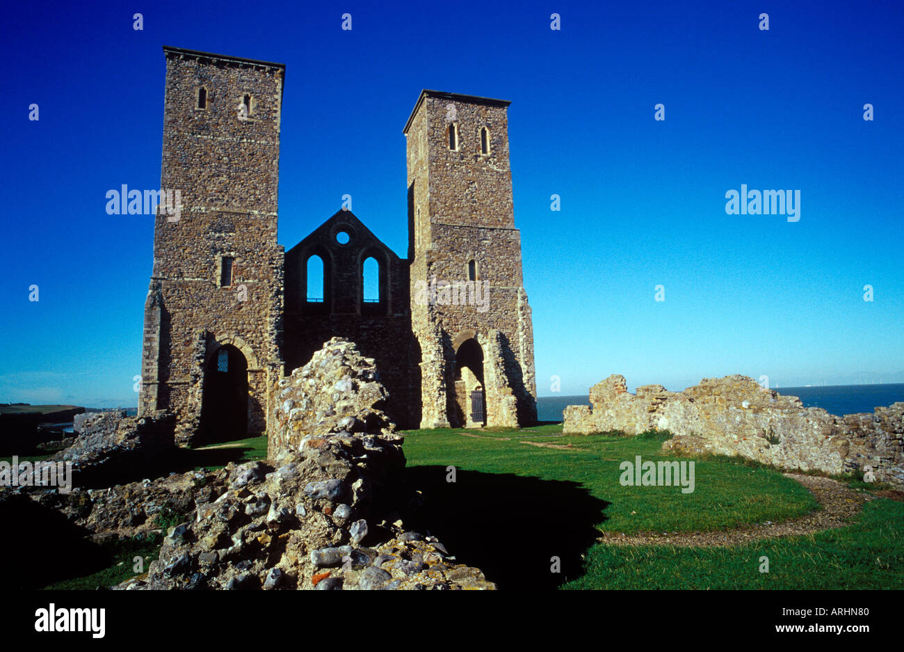 Reculver Towers and Roman fort, Kent, UK Stock Photo - Alamy