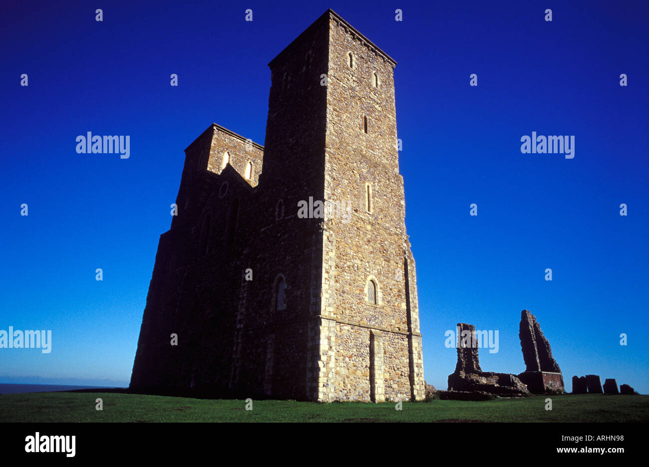 Reculver Towers and Roman fort, Kent, UK Stock Photo - Alamy