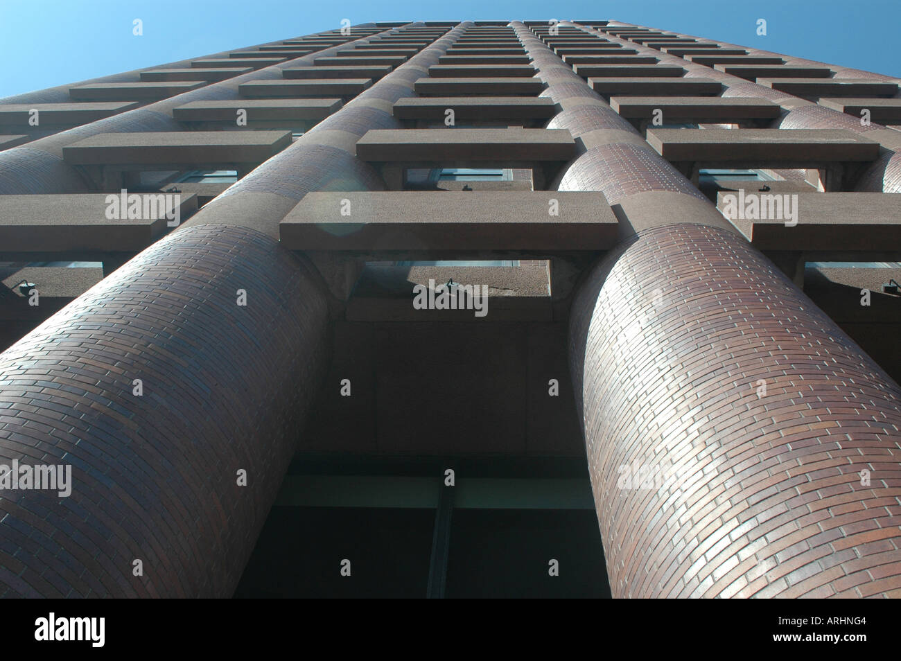 View looking at the top of Kline Biology Tower at the Science Hill Yale ...