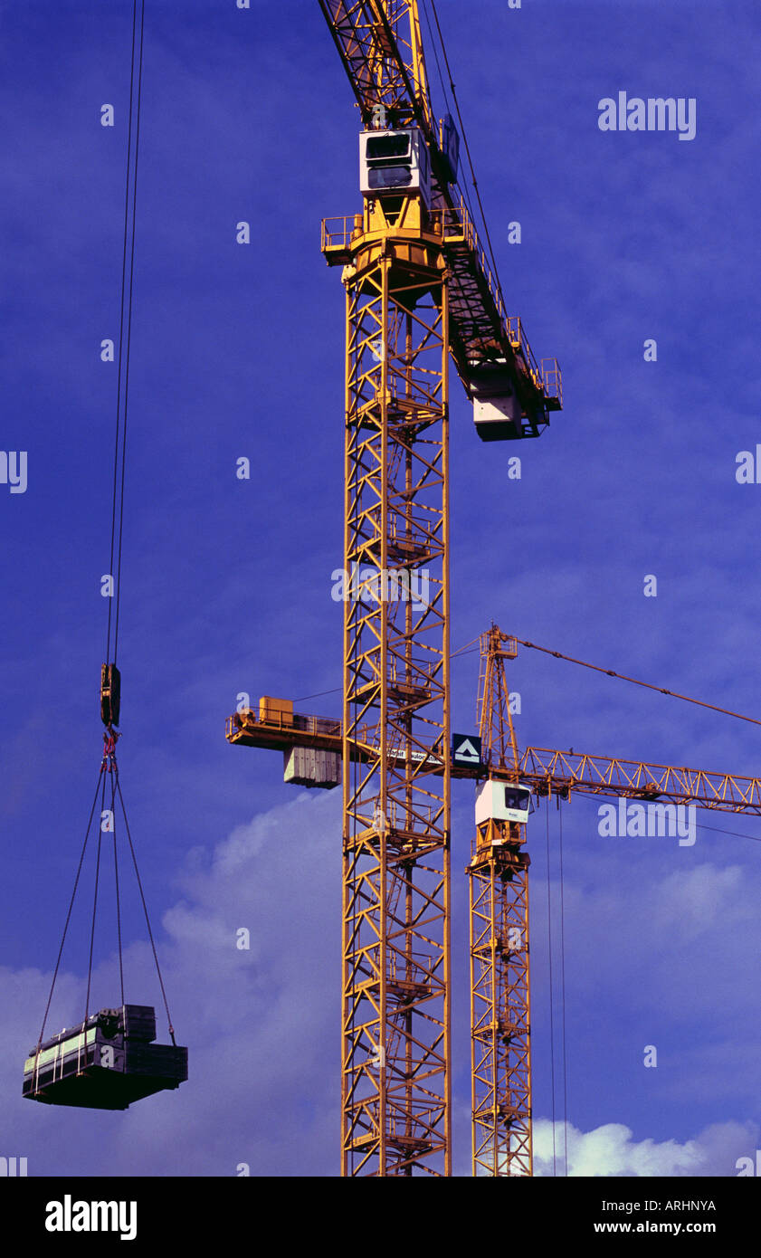 Tower cranes operated by Hochtief, Germanys largest construction ...