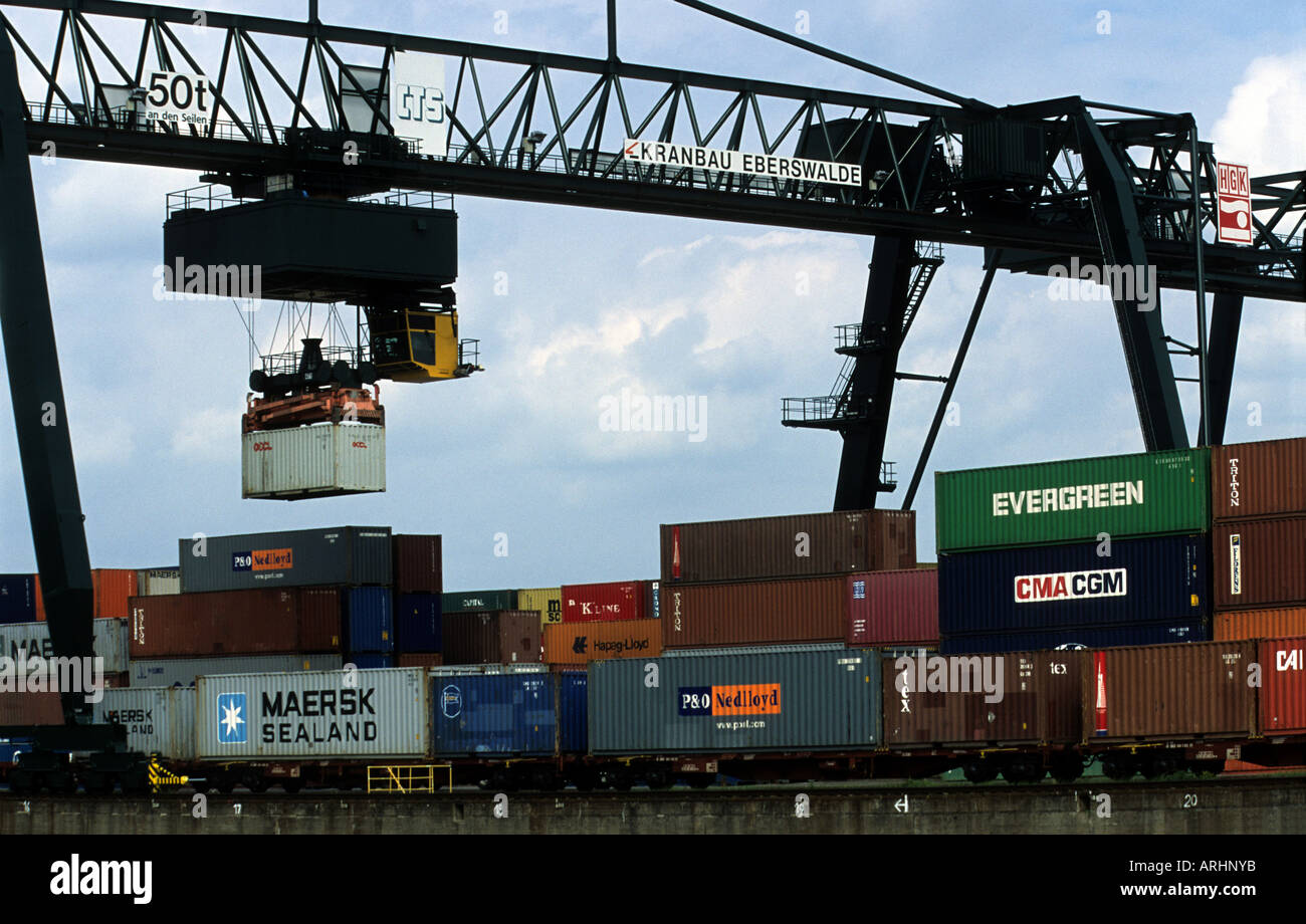 Container terminal, Cologne, North Rhine-Westphalia, Germany Stock ...