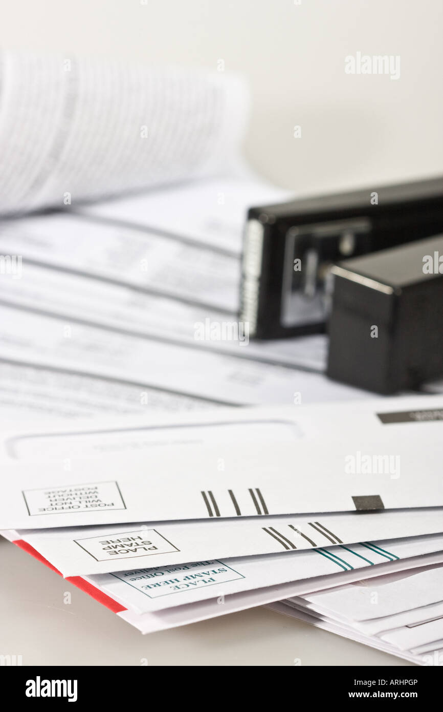 Personal finance letters pile of monthly bill bills household from ...