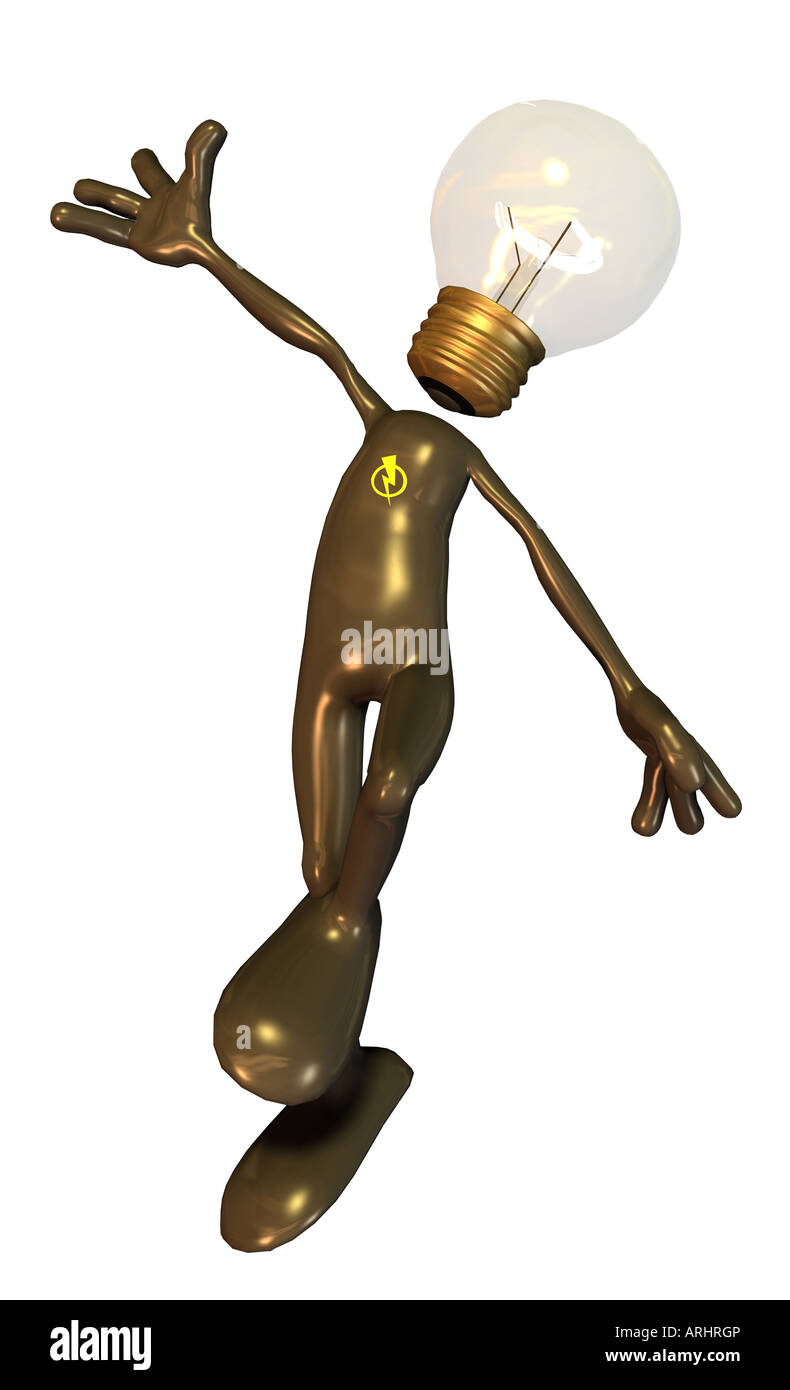 bulb man mascot and symbol for Electricity Stock Photo - Alamy